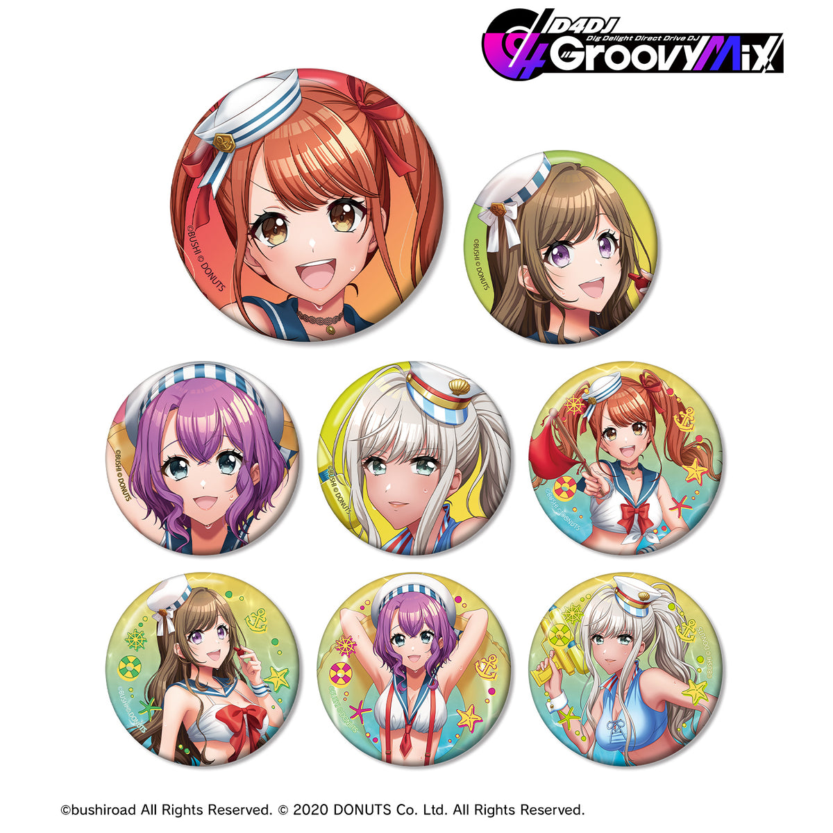 『D4DJ Groovy Mix』描き下ろしイラスト Merm4id マリンセーラーver. トレーディング缶バッジ BOX – Anime ...